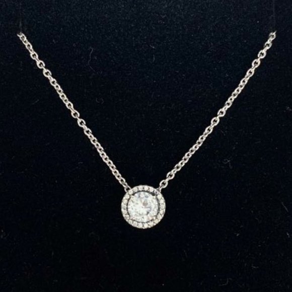 Pandora | Jewelry | Pandora Round Sparkle Halo Necklace | Poshmark
